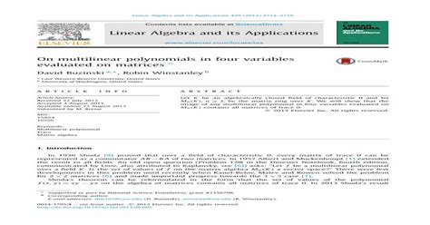 On Multilinear Polynomials In Four Variables Evaluated On Matrices