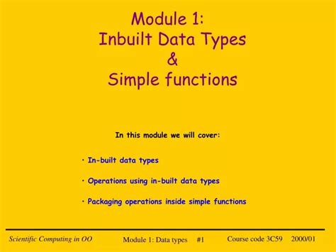 PPT Module Inbuilt Data Types Simple Functions PowerPoint Presentation ID