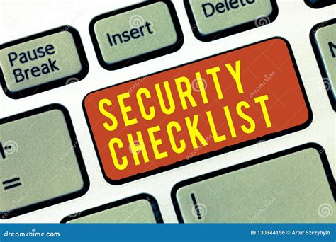Handwriting Text Security Checklist Concept Meaning Protection Of Data