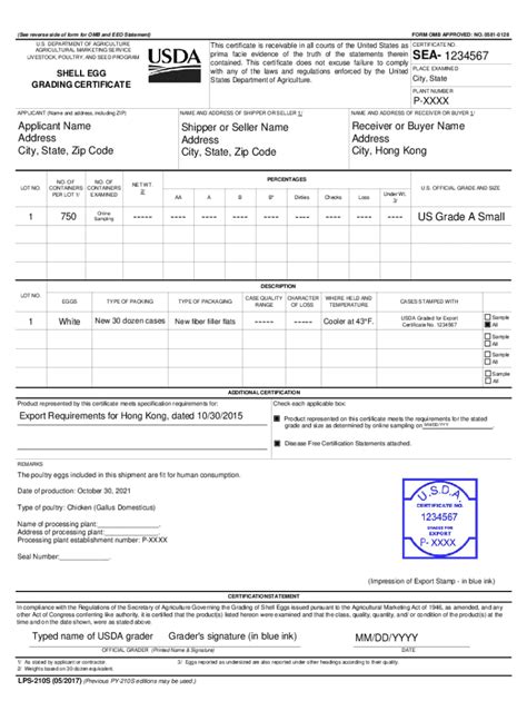 Fillable Online Fillable Export Lps 210s Agricultural Marketing Service Fax Email Print