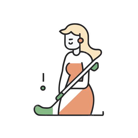 Lady Cleaning Icon Vector Cartoon Illustration A Lineal Icon