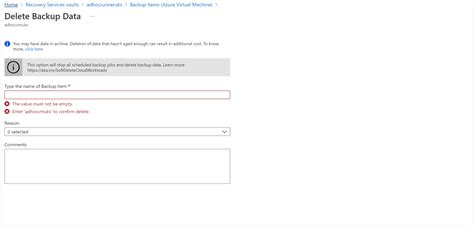 Microsoft Azure Recovery Services コンテナーを削除する Azure Backup Microsoft