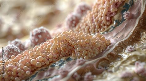 Cross Section Of A Skin Affected By Psoriasis Highlighting The Buildup Of Skin Cells And