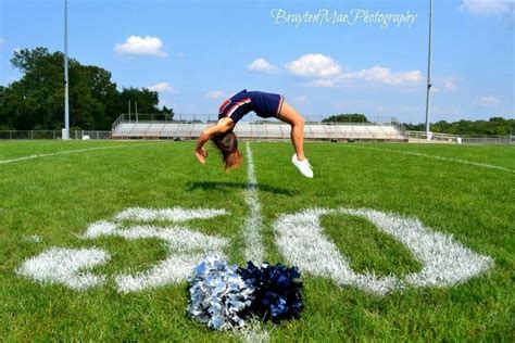 Back Handspring Cheer Picture Poses Cheerleading Senior Pictures