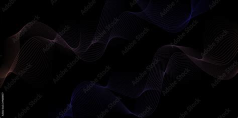 Abstract Vector Modern Background With Blue Wavy Lines And Particles