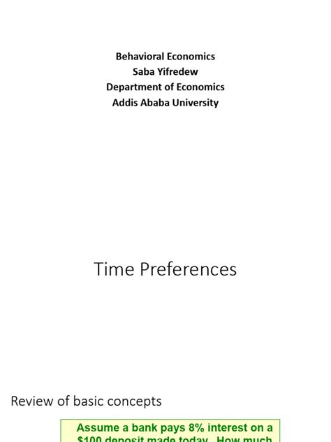 Time Preferences 2023 Pdf Interest Self Control