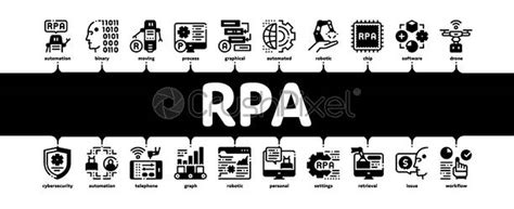 Rpa Cyber Technology Minimal Infographic Web Banner Vector Rpa Robotic Stock Vector 3584248