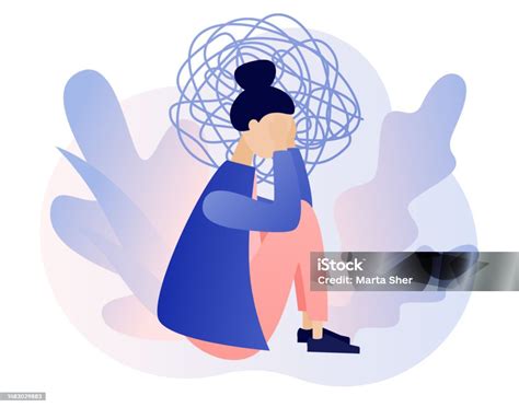 우울증 정신적 바닥에 앉아 있는 우울한 여자 정신 건강 및 심리 치료 개념입니다 불안 스트레스 정서적 소진 및 기타 심리적 문제