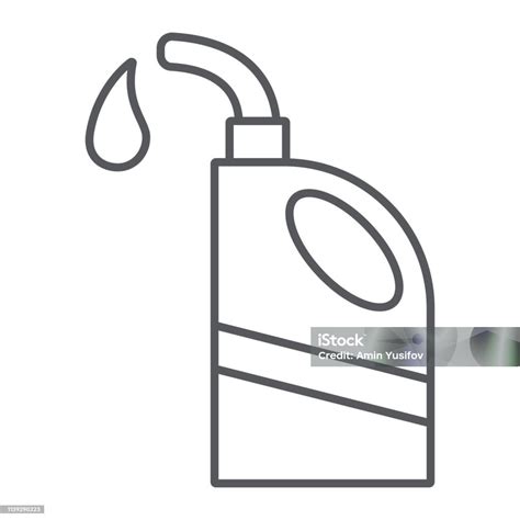 모터 오일 얇은 라인 아이콘 자동 및 수리 오일 캐니 스 터 기호 벡터 그래픽 흰색 바탕에 선형 패턴 10에 대한 스톡 벡터