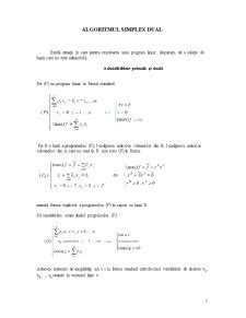 Algoritmul Simplex Dual Referat DOC