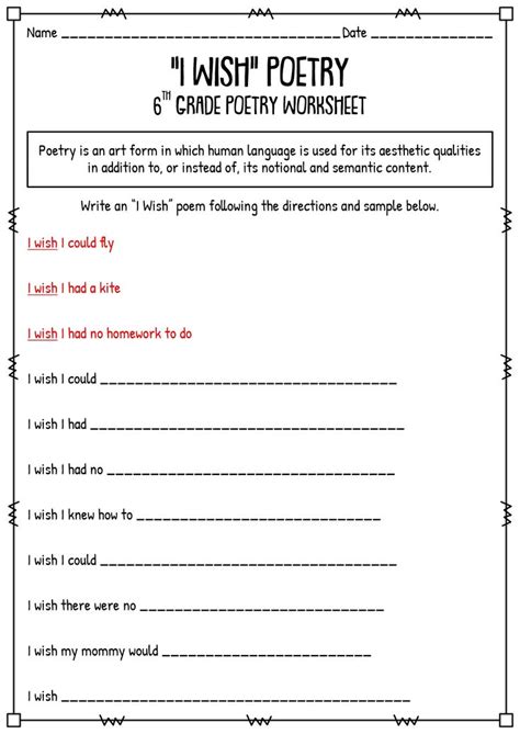19 Poetry Terms 5th Grade Worksheets Poetry Terms Poetry Worksheets