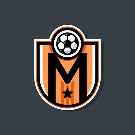 Letter M Soccer Logo Football Logo Badge With A Soccer Ball