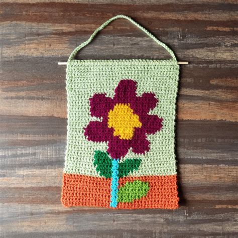 Colorful Flower Crochet Tapestry Tutorial Pdf Pattern Instant