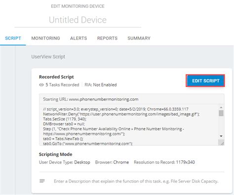 Editing A Script In EveryStep Scripting Tool