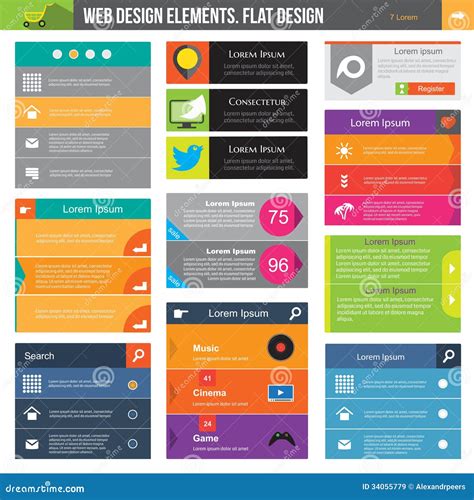 Flat Web Design Stock Vector Illustration Of Modern 34055779