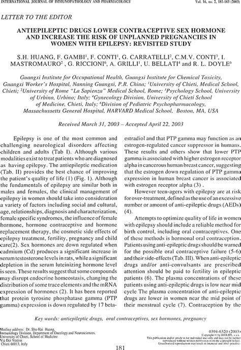 Antiepileptic Drugs Lower Contraceptive Sex Hormone And Increase The Risk Of Unplanned