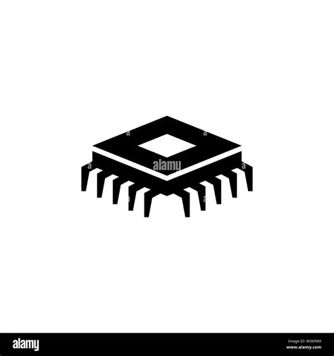 Processor Chip Cpu Technology Chip Processor Motherboard Scheme Circuit Board Flat Vector