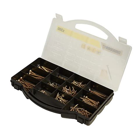 Turbodrive Assorted Wood Screw Pz Double Countersunk Yellow Passivated