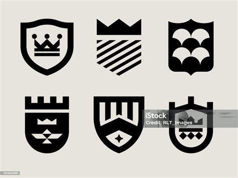 미드 센추리 모던 크레스트 아이콘 문장에 대한 스톡 벡터 아트 및 기타 이미지 문장 로고 모던 양식 Istock