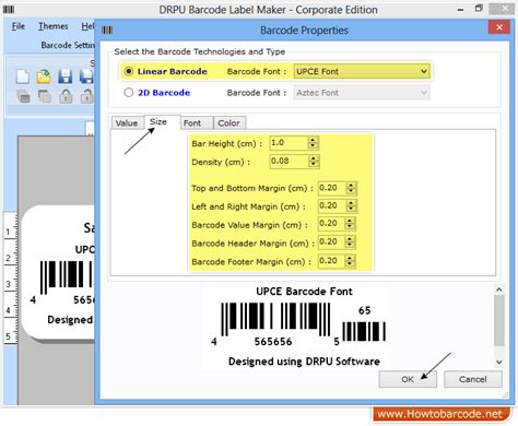 Upce Barcode Font Design Print Email Howtobarcode