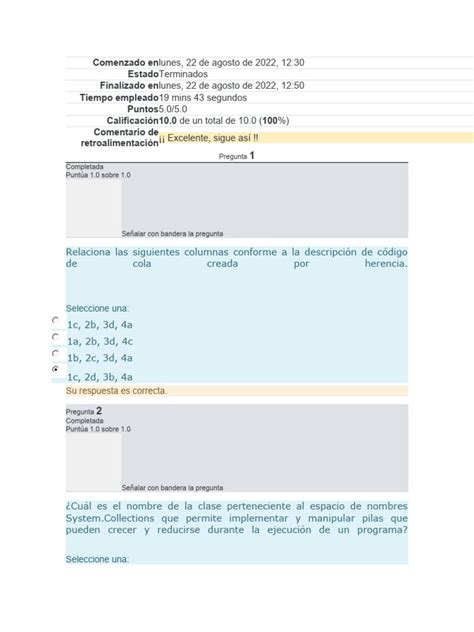 Algoritmo Y Estructuras De Datos Examen 4 Sugunda Vuelta Pdf Programación De Computadoras