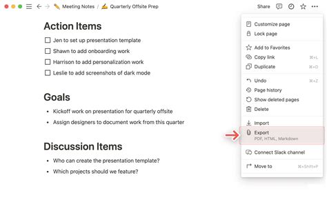 導出您的內容 Notion 幫助中心