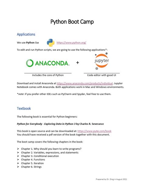 Python Boot Camp Pdf
