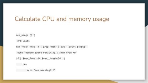 Ppt Shell Script To Get Cpu Memory Utilization Powerpoint