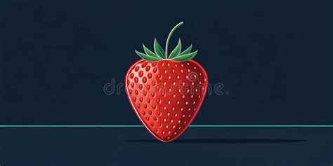 A Singular Strawberry A Minimalist Vector Illustration Of A Rebellious