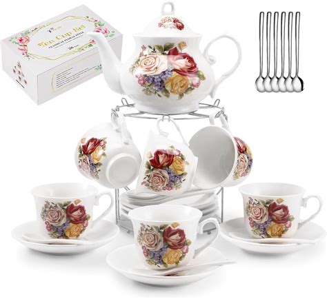 Vvxami Tea Sets 26 Piece Porcelain Tea Set For Adults