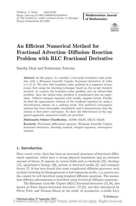 An Efficient Numerical Method For Fractional Advection Diffusion