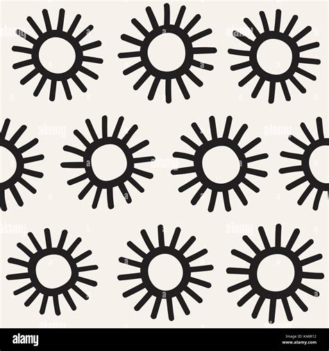 Vector Seamless Sunburst Shapes Freehand Pattern Abstract Background