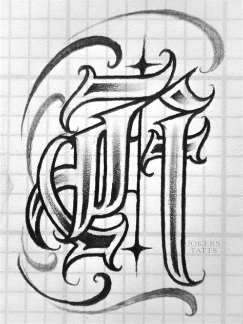 Chicano Old English Script Lettering Drawing