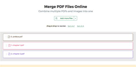 온라인으로 PDF 파일 병합