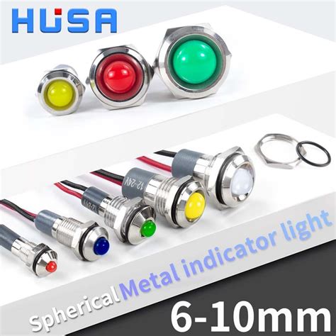 6810mm Spherical Metal Led Warning Indicator Light Signal Lamp Pilot
