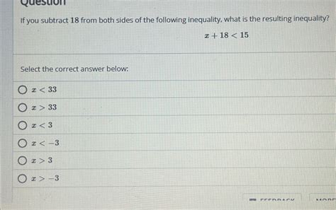 Solved If You Subtract 18 ﻿from Both Sides Of The Following