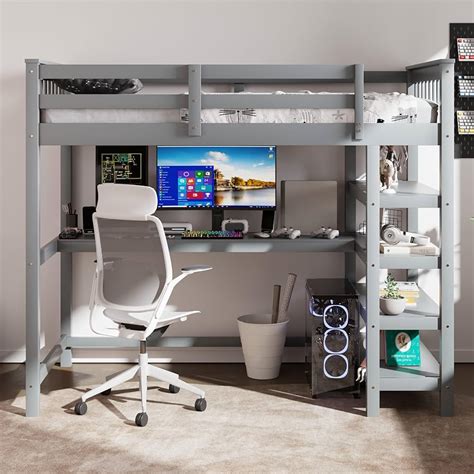 Twin Loft Bed With Desk Underneath