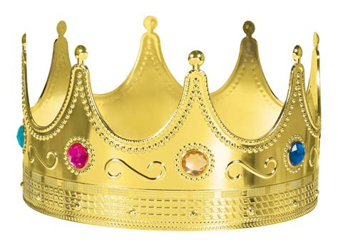 Royal King Bejewled Crown Tiara Gold One Size Wearable Costume