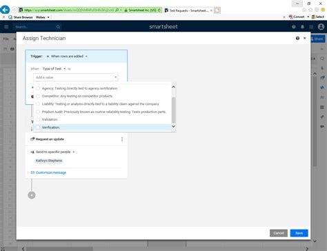 workflow dropdown list options — smartsheet community