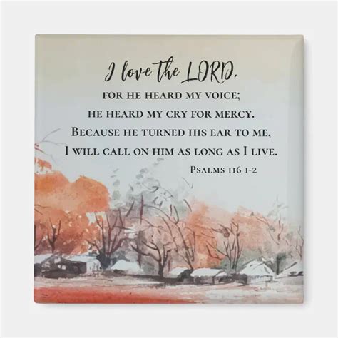 Psalms 116 1 2 I Love The Lord Bible Verse Magnet Zazzle