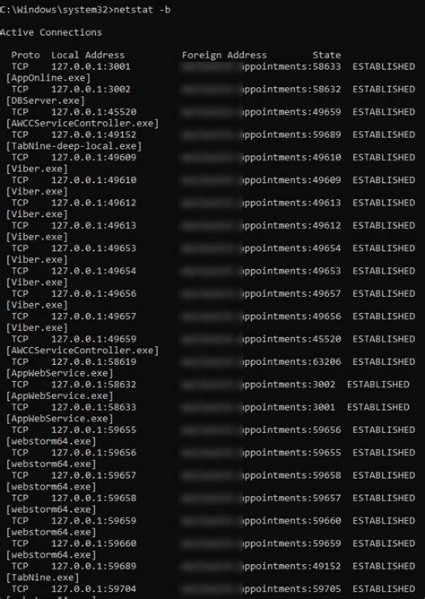 Windows Netstat B Shows Open Connections For An Old Not Used Project From Totally Unrelated