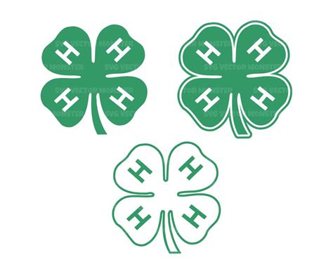 4h Clover Svg 4 H Clover Png Green Four Leaf Clover Svg Shamrock Svg