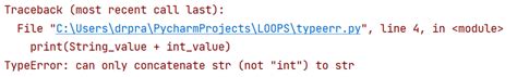 Typeerror Can Only Concatenate Strnot “int” To Str Copyassignment