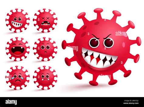 Corona Virus Covid 19 Emoji Smileys Vector Set Covid 19 Emoji And