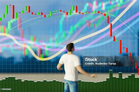 3d Chart With A Downward Trend Candlestick Chart With Indicators Investment Trade And Real