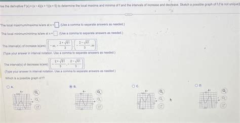 Solved Se The Dervative F′ X X−4 X 1 X 5 To Determine