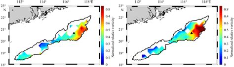 Spatial Distributions Of Normalized Eddy Relative Vorticity In The Csr