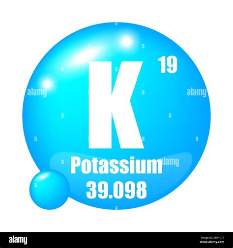 Potassium Element Atomic Symbol K Atomic Number Nineteen Mass 39 098 Stock Vector Image And Art