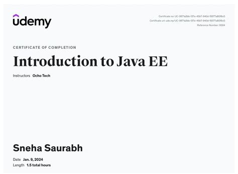 Sneha Saurabh On Linkedin Udemy Javaee Certificationdone