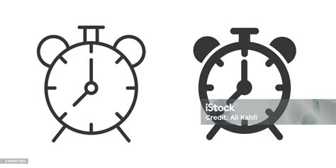 알람 얇은 선과 글리프 솔리드 아이콘입니다 편집 가능한 획과 투명한 배경에 격리된 완벽한 픽셀 24에 대한 스톡 벡터 아트 및 기타 이미지 Istock